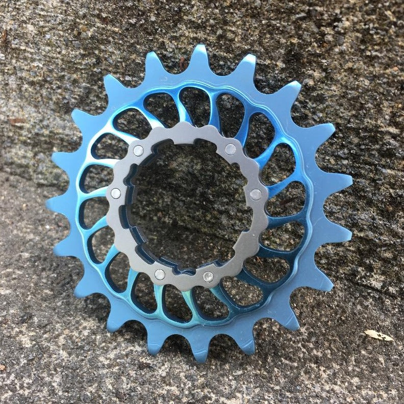 Sky Blue (35V) Anodized Boone Titanium Single Speed Double Step Cog ...