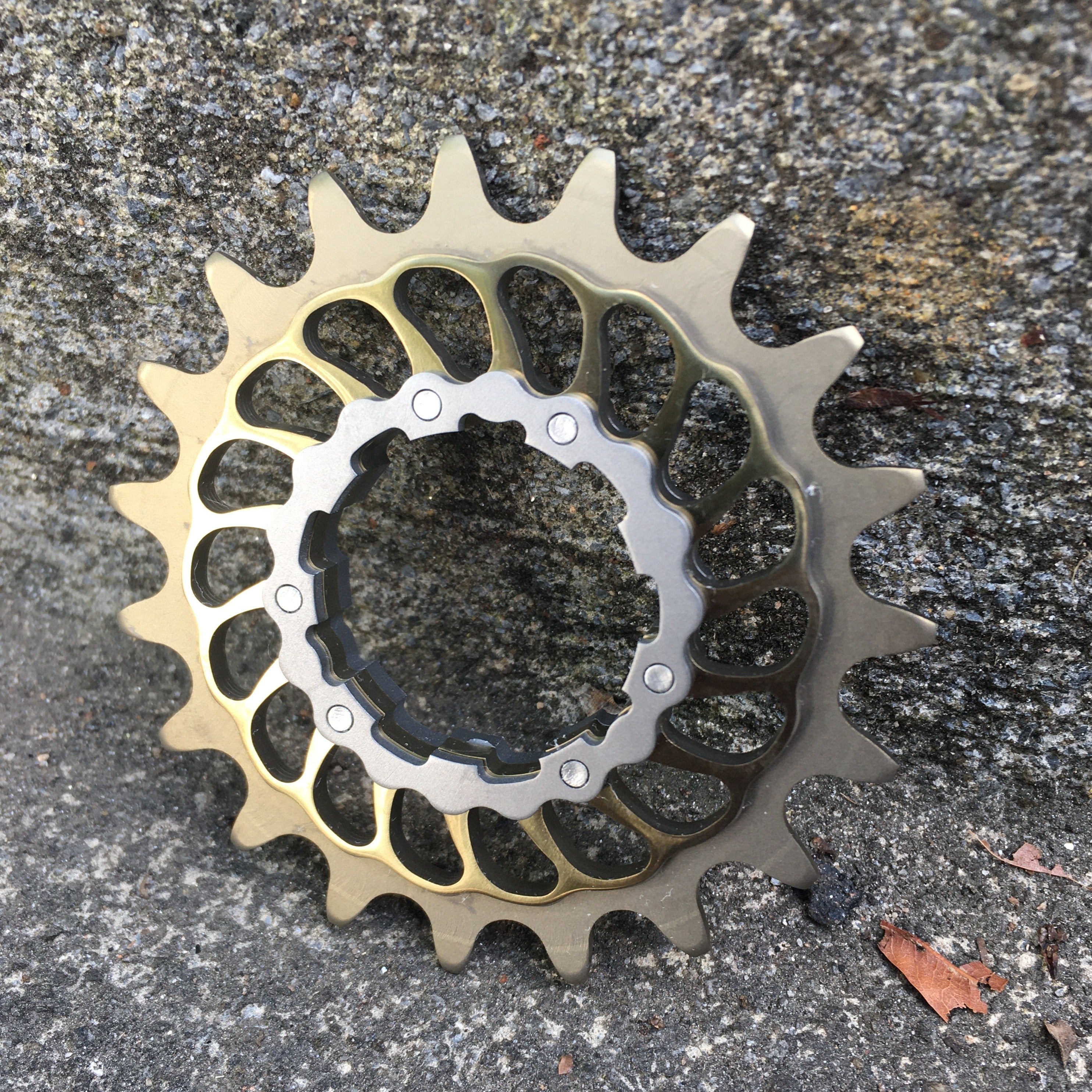 Light Brown (10V) Anodized Boone Titanium Single Speed Double Step Cog ...