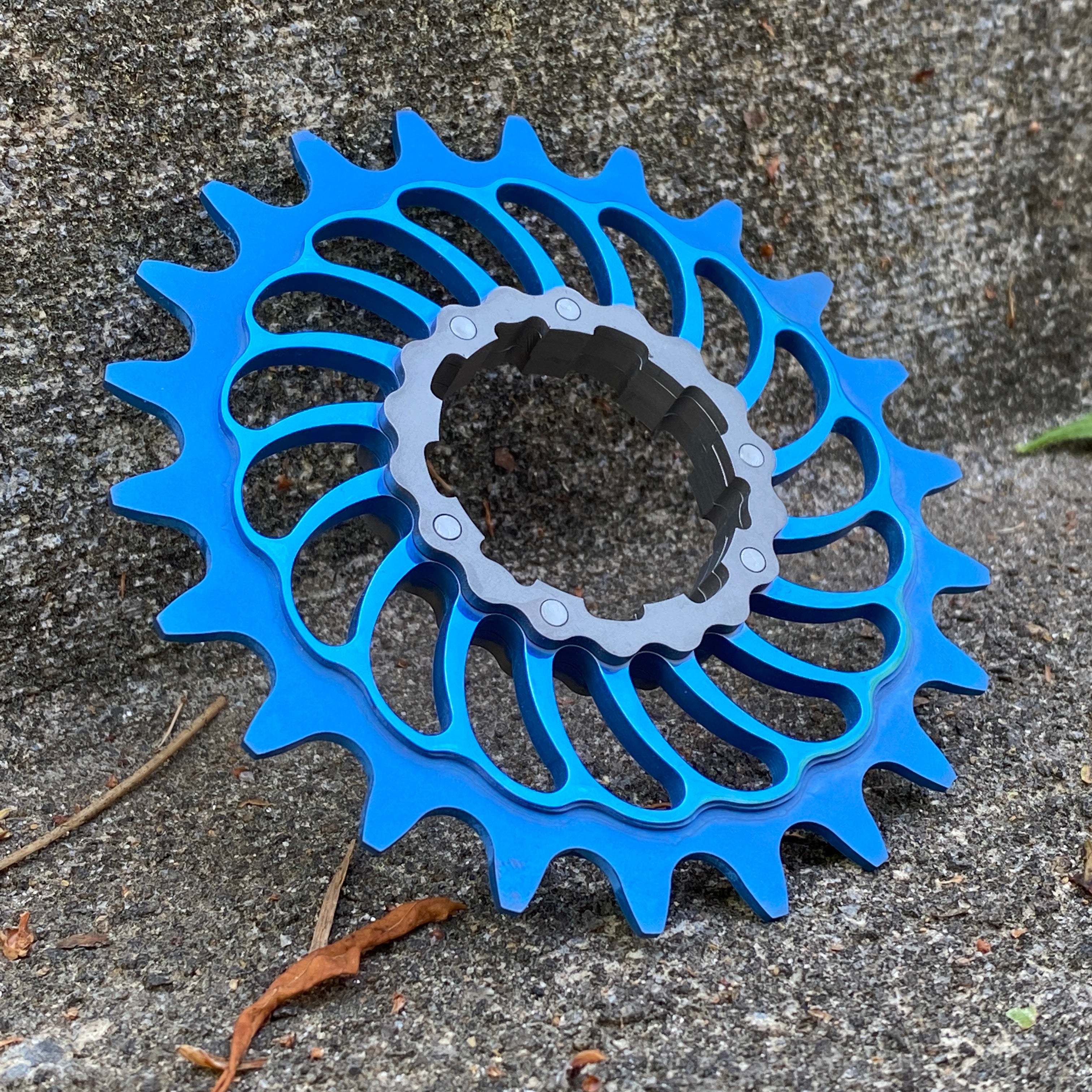 Blue (25V) Anodized Boone Titanium Single Speed Double Step Cog – Boone ...